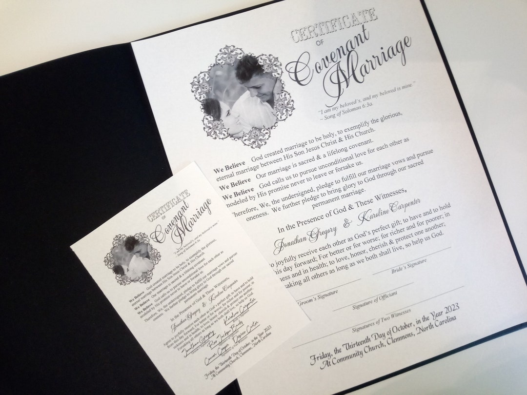 Eternally Yours Covenant Marriage Certificate 8.5x11/opt Certificate ...