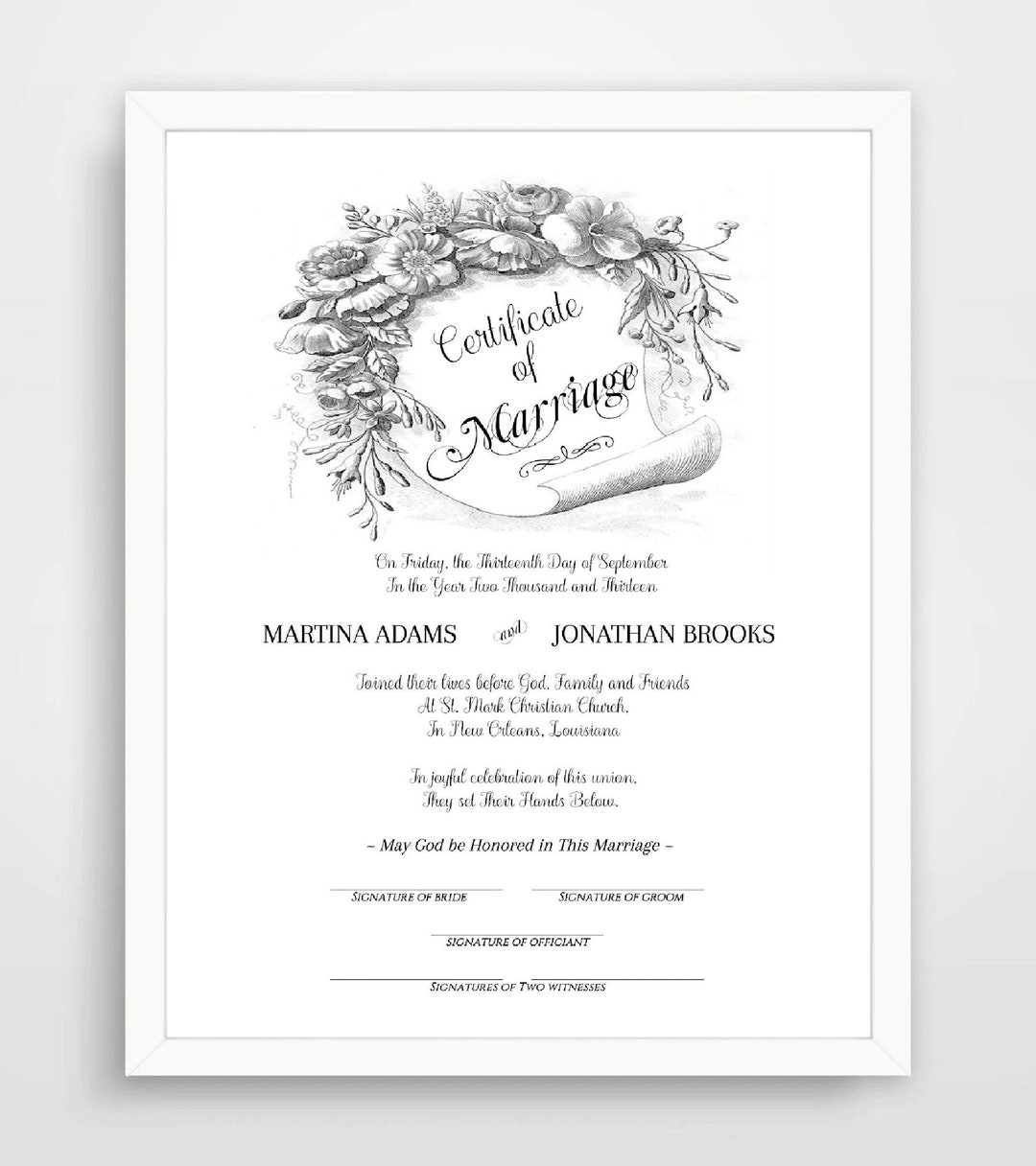 Royal Vintage Announcement Certificate of Marriage Template 8.5x11/easy ...