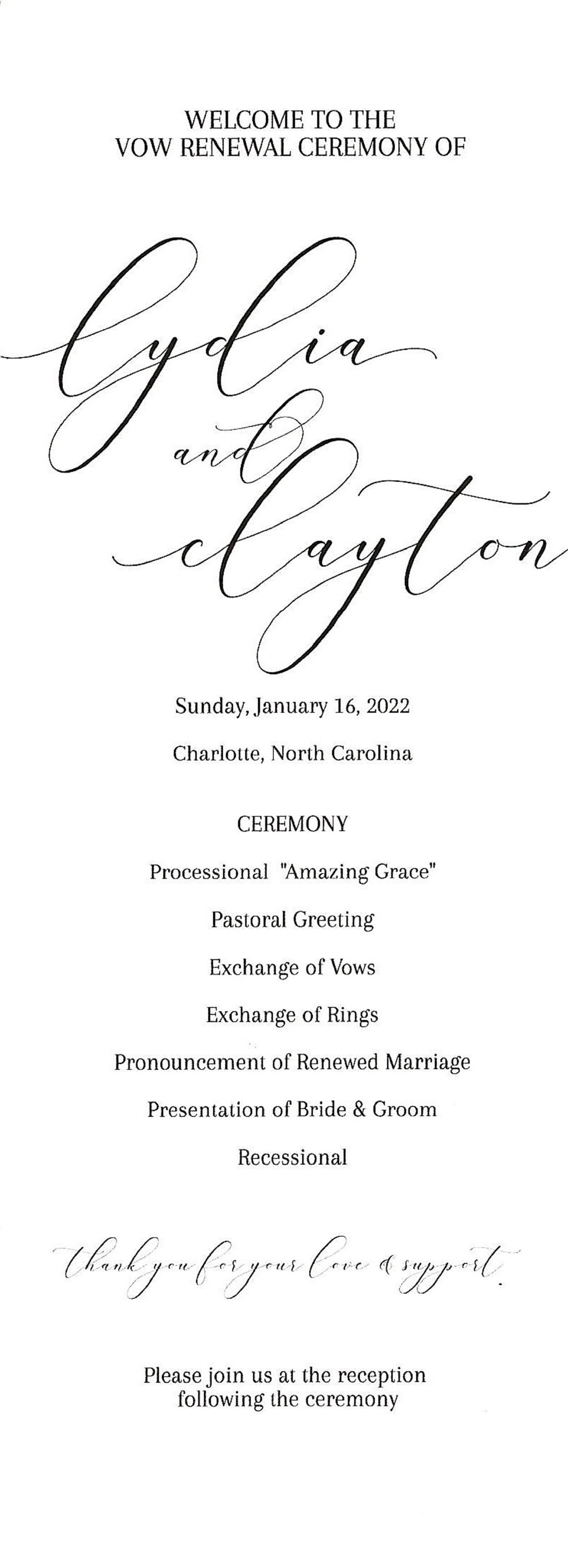Classy Minimalist Wedding Program 1 Editable and Printable/4" X 11"/2 ...