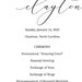 Classy Minimalist Wedding Program 1 Editable and Printable/4" X 11"/2 ...