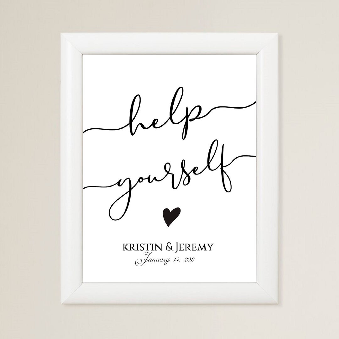 Help Yourself Sign 8X10 Template/fully Editable Reception Party Sign ...
