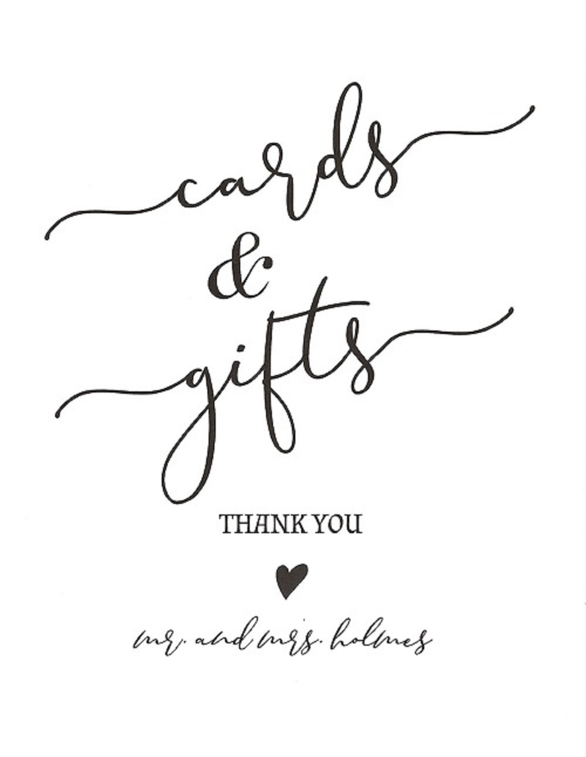 Cards & Gifts 8X10 Editable Sign Template/ Party Signage/cards - Etsy