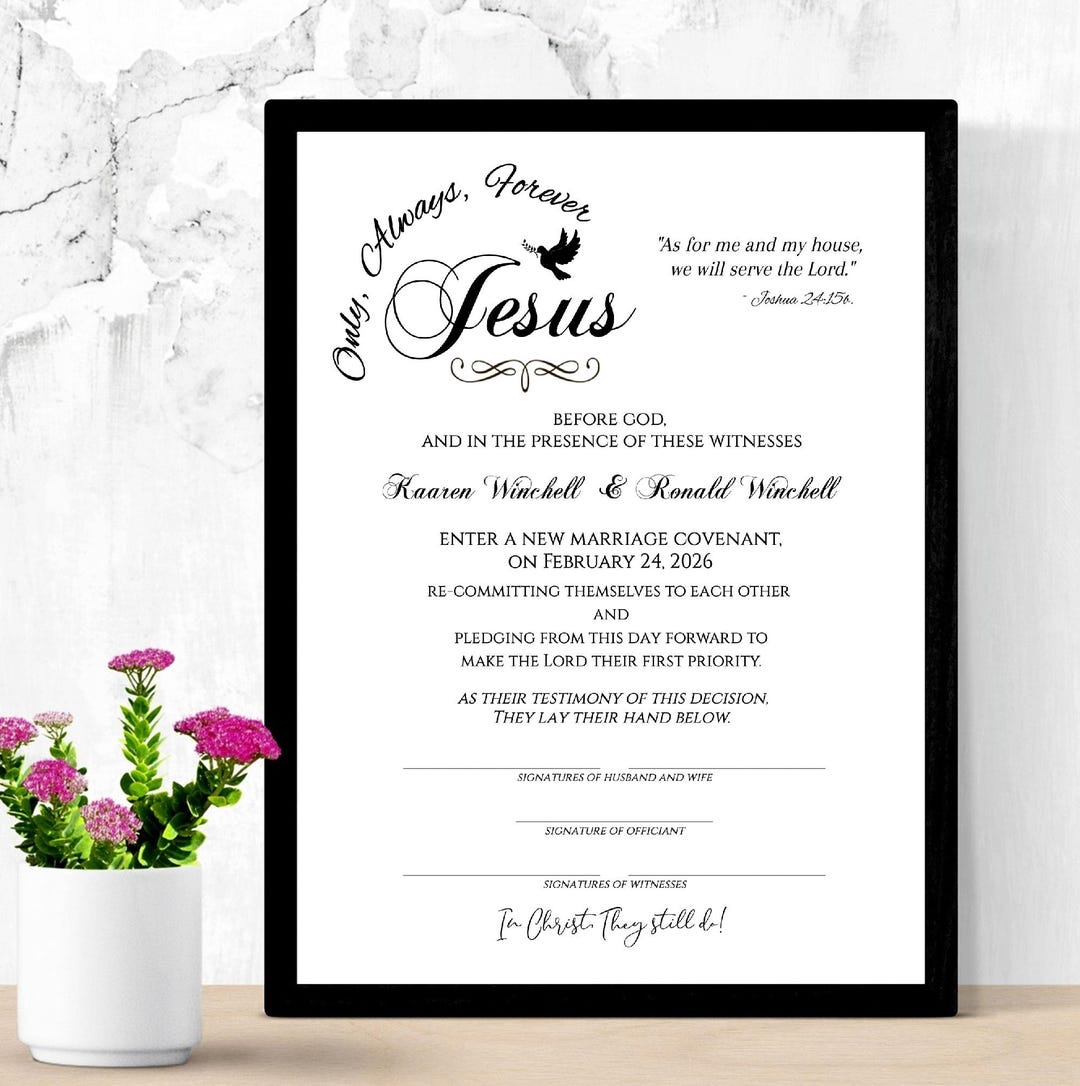 Only, Always, Forever Marriage Covenant Renewal Certificate 8.5X11 ...