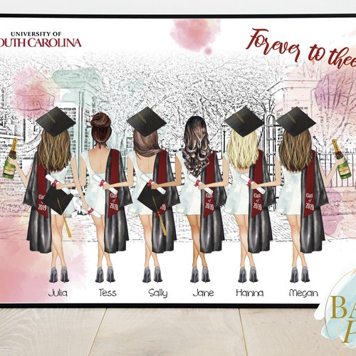 Best Friends Print Graduation Gift University Print 3 - Etsy