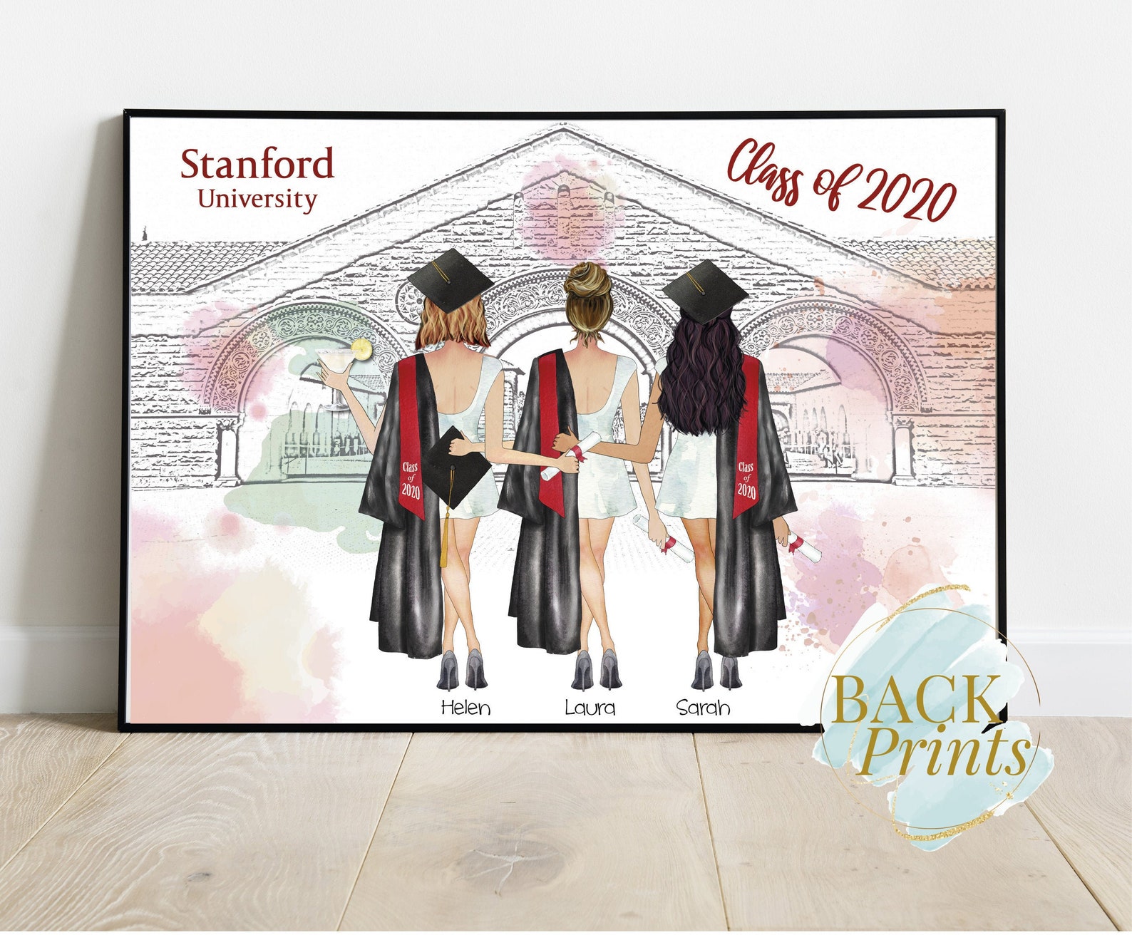 Best Friends Print Graduation Gift University Print 3 - Etsy