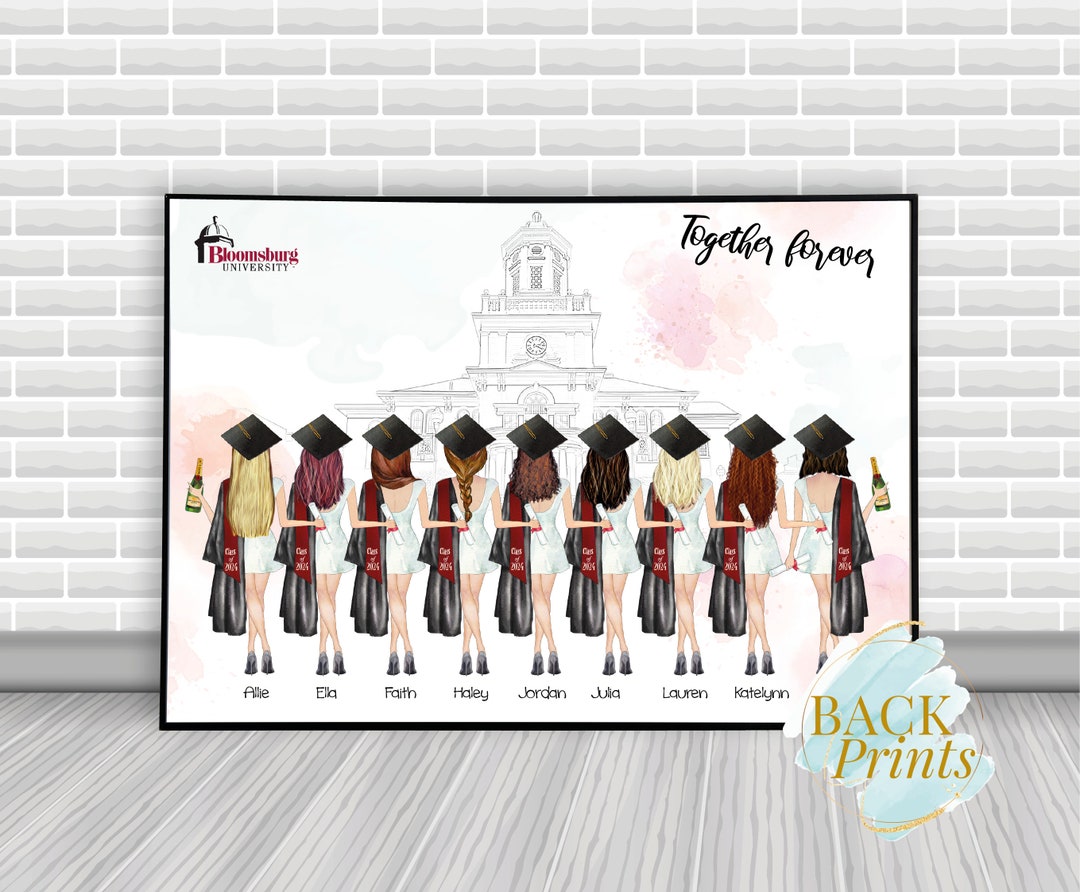9 Graduates Print, Bloomsburg University, Graduation 2025, Personalized ...