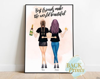 Best Friends Print Besties Gift Personalised Gift Printable | Etsy