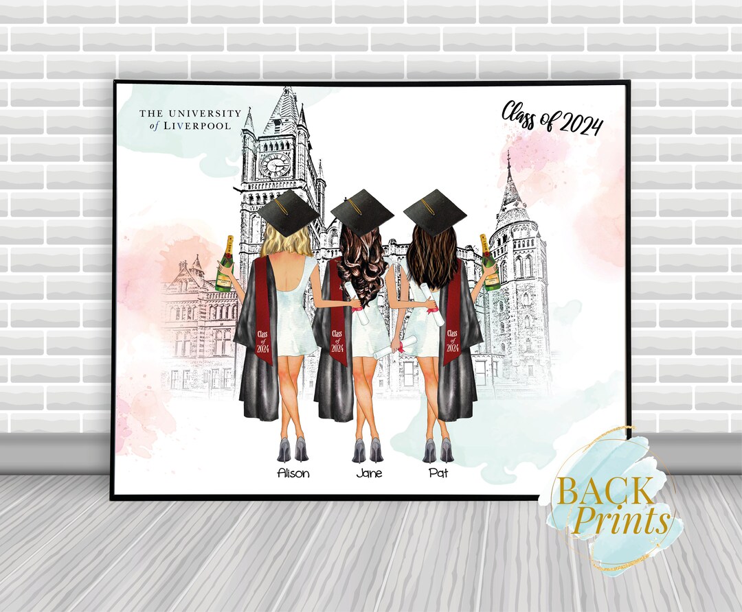 Best Friends Graduation, University Print, Girlfriends Gift, Graduation ...