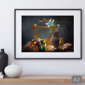 Art Print of Legendary Loz Items on Still Life, SNES Game Poster ...