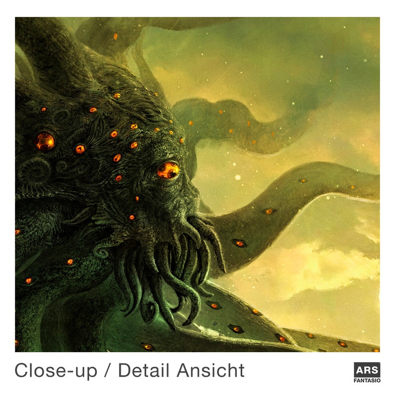 Art Print Shoggoth & H.P. Lovecraft at Moonlit Bay Printed - Etsy