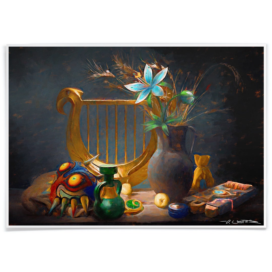 Art Print of Legendary Loz Items on Still Life SNES Game - Etsy