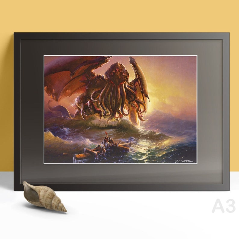 Art Print Cthulhu and the Ninth Wave - Seascape Poster, Printed With ...
