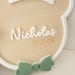Custom Boy Bear Name Plaque: Wooden Nursery Decor With Bow Tie - Etsy