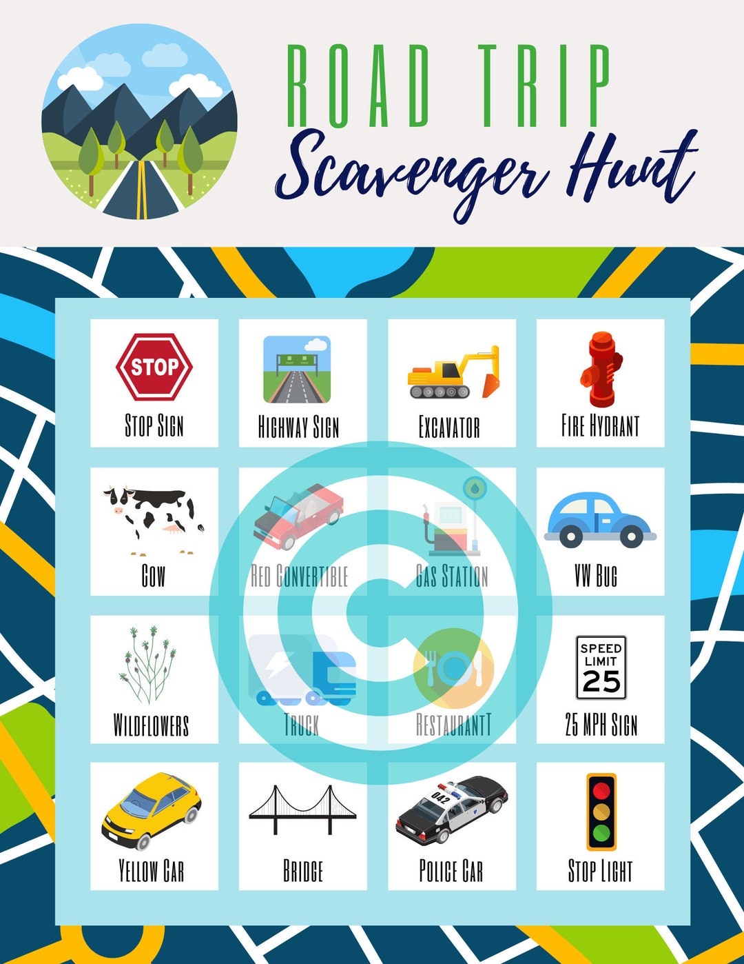 Road Trip Scavenger Hunt (printable) - Etsy