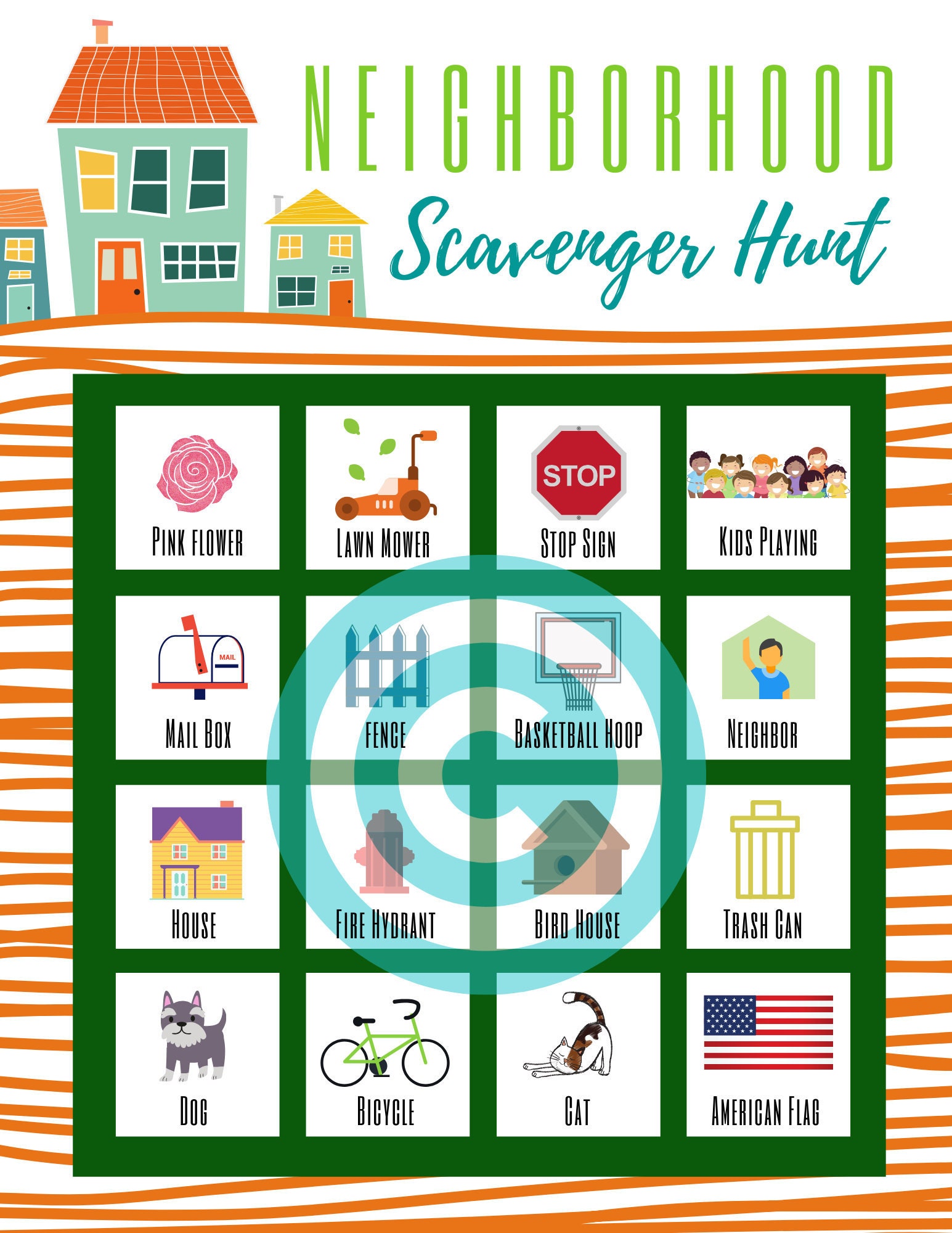 Neighborhood Scavenger Hunt Printable - Etsy