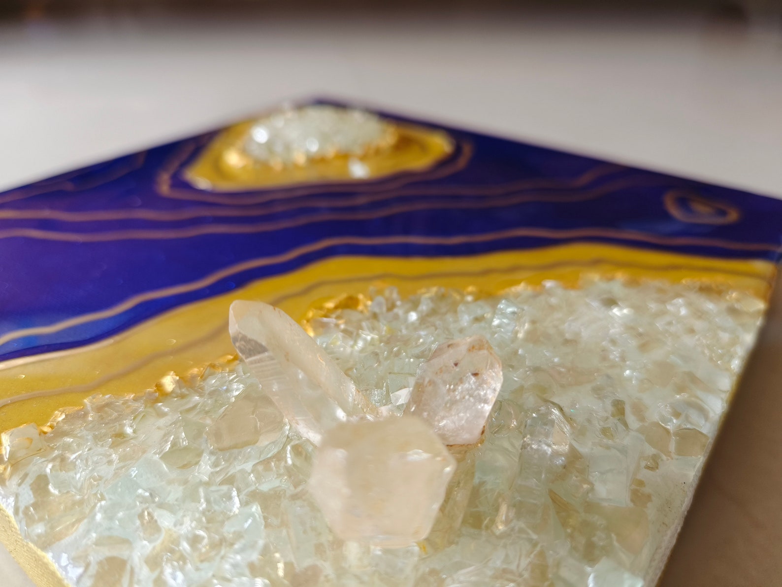 Wall Art, Resin Geode Art, Resin Wall Art, Blue Geode, Wall Decor ...