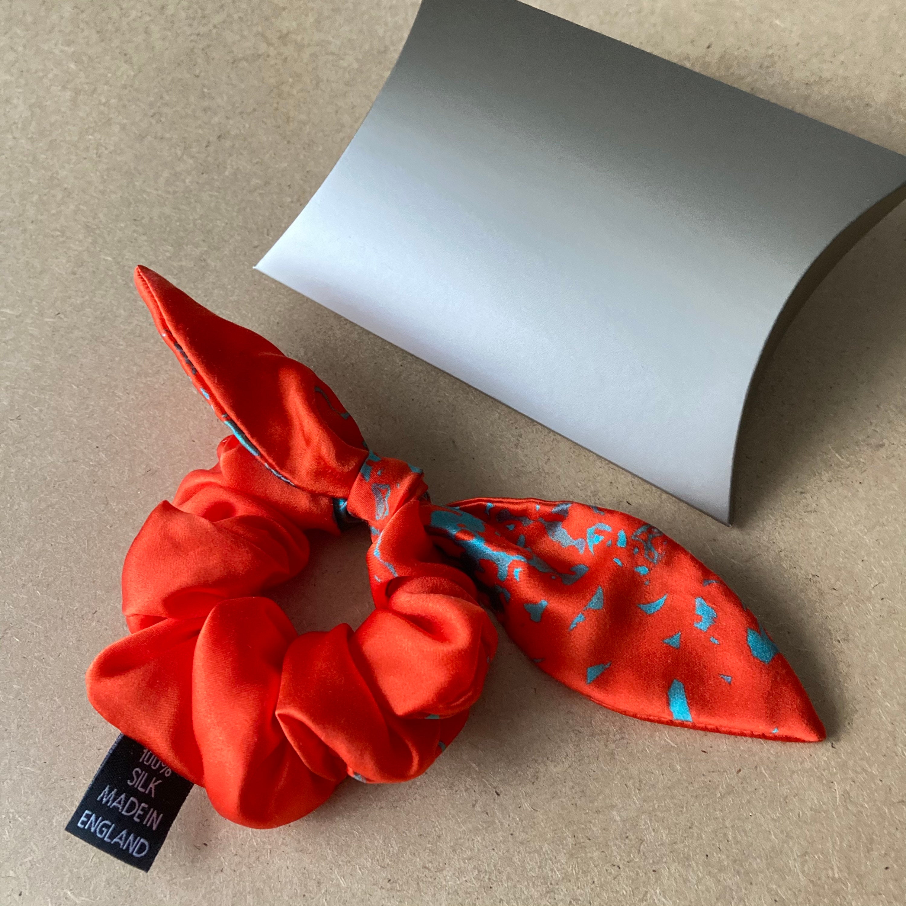 100% Silk Bunny Ears Scrunchie Silk Hair Scrunchies Hair | Etsy