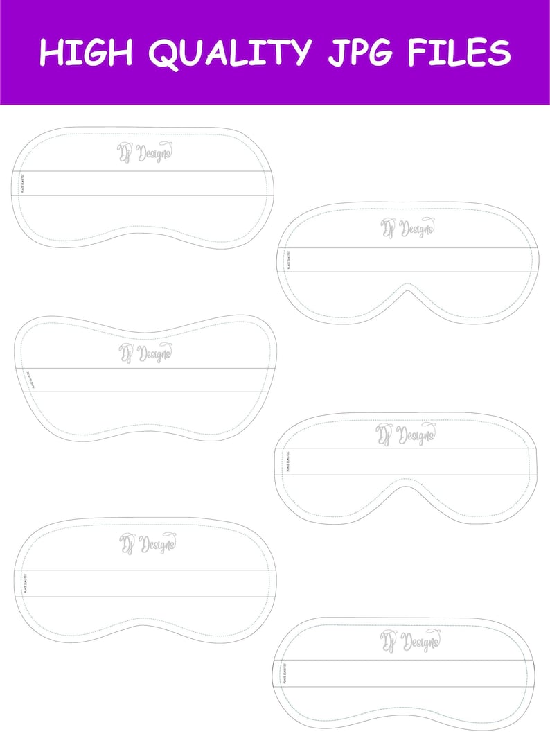 Eye Mask Pattern Template Eye Mask Sewing Pattern Digital Download 6 X ...