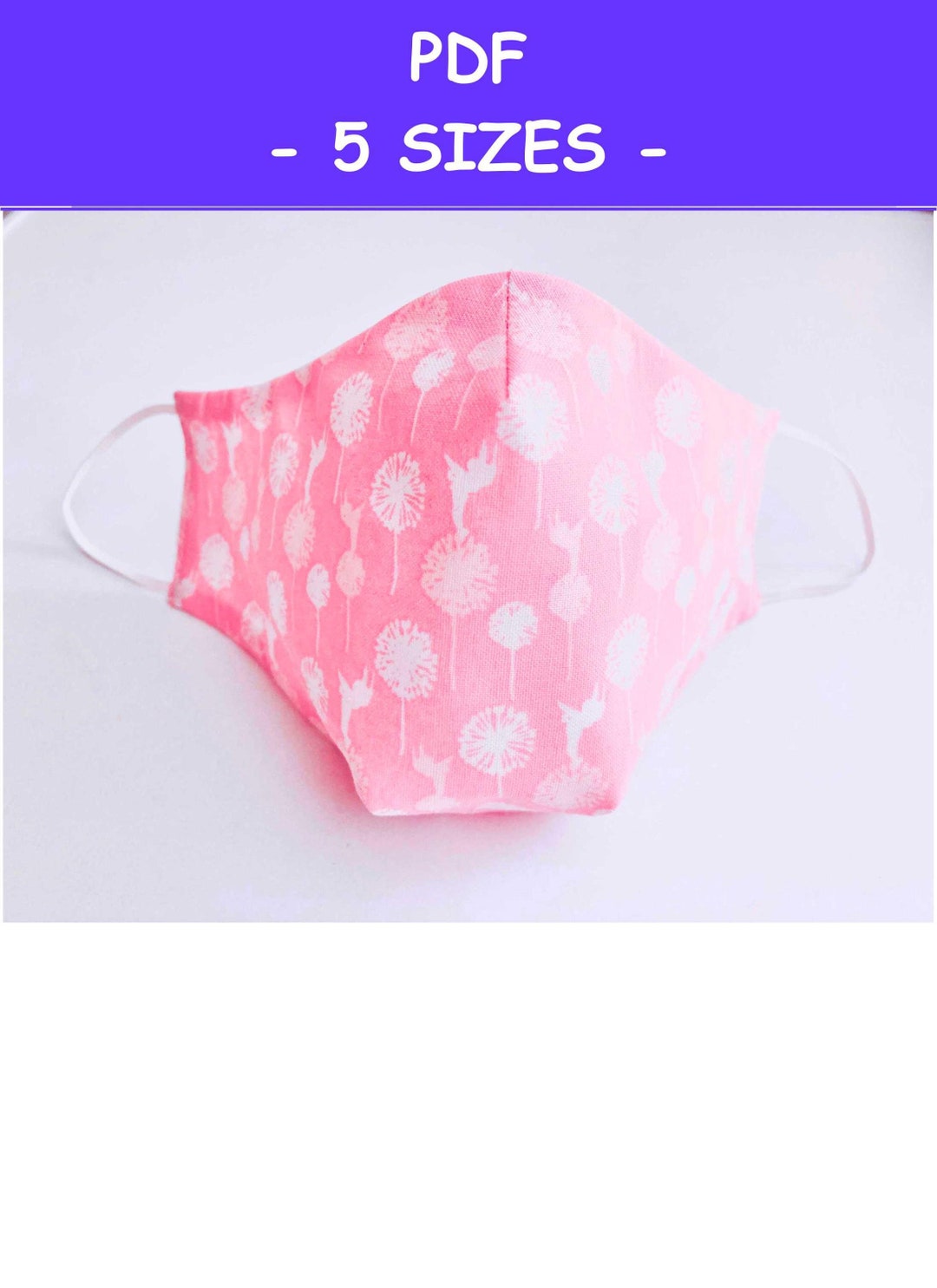 PDF Face Mask Pattern Template Adult Face Mask Sewing Pattern Digital ...