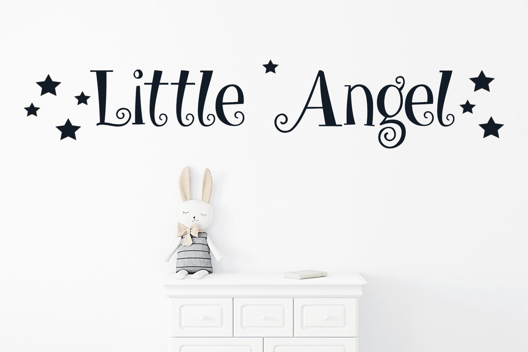 PNG 'LITTLE ANGEL' Digital Download Wall Art Sticker Quote - Etsy