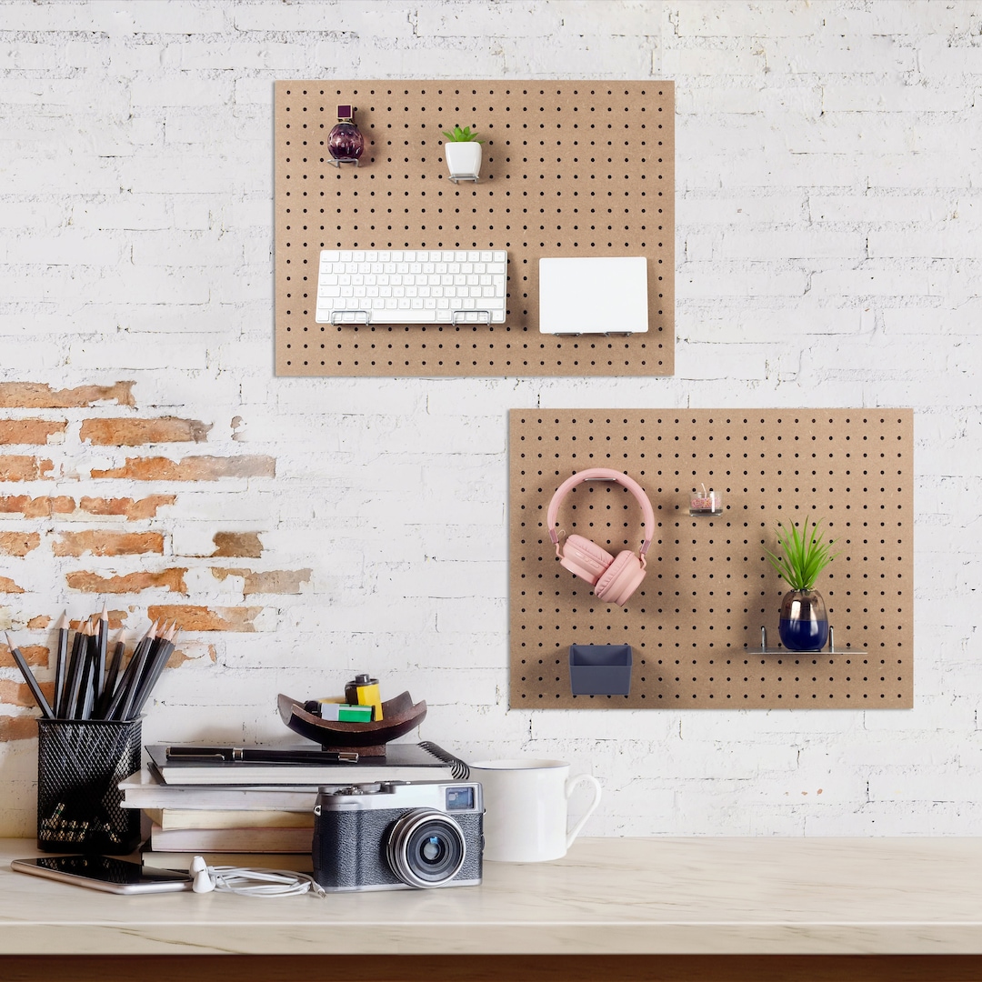 Wall Mounted Pegboard 600 X 445 Mm With 25 Mm Centres for Home Displays ...