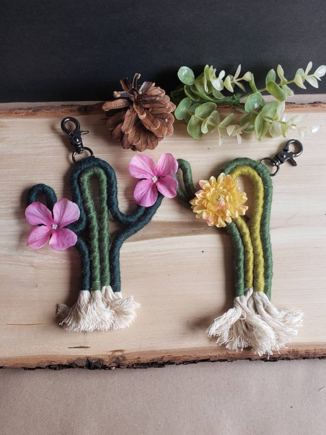 Macrame Cactus Keychain Personalized Gift for Bestie Party - Etsy Australia