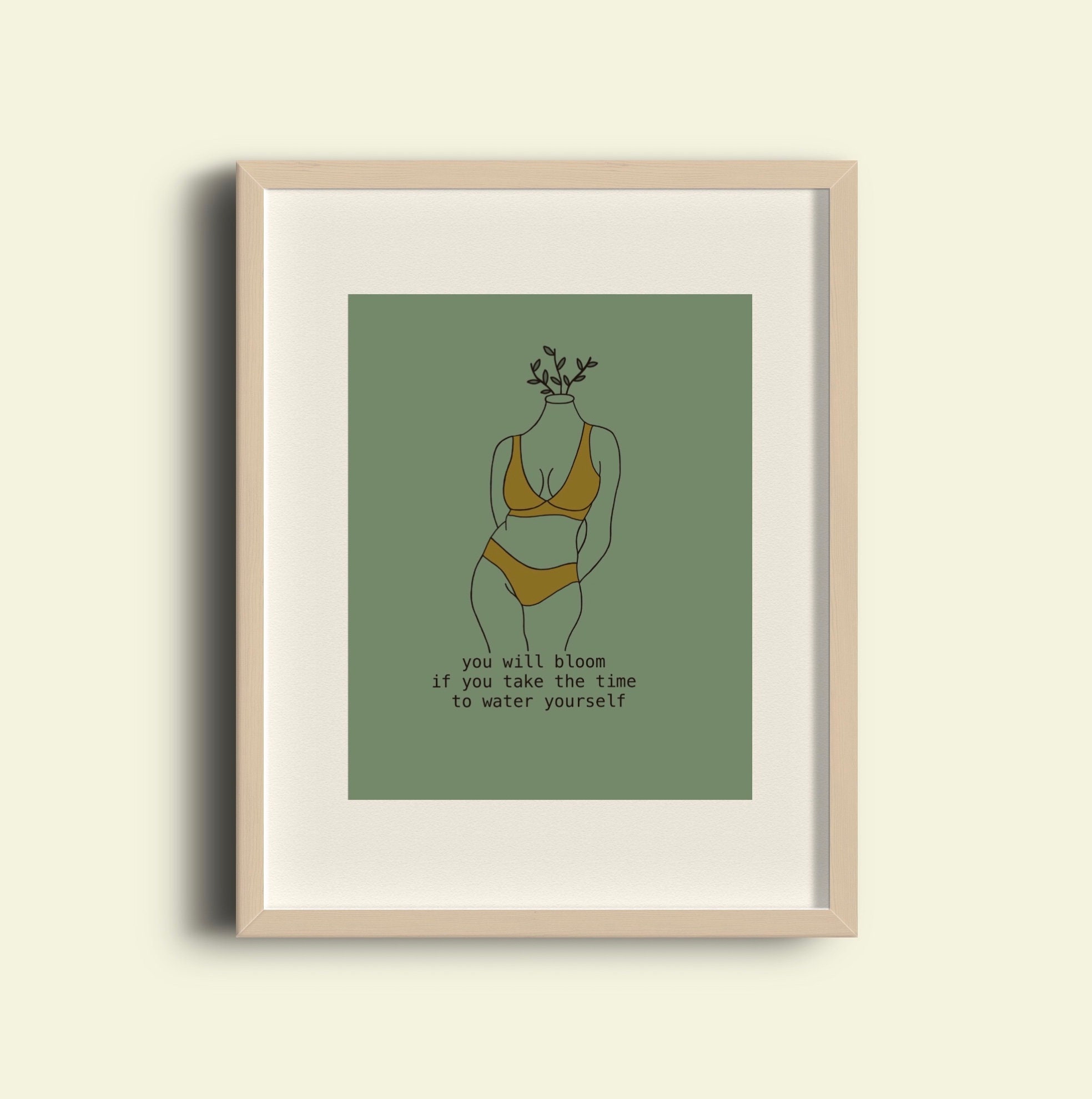 Self Love Print Line Art Body Positive Cute Print - Etsy UK