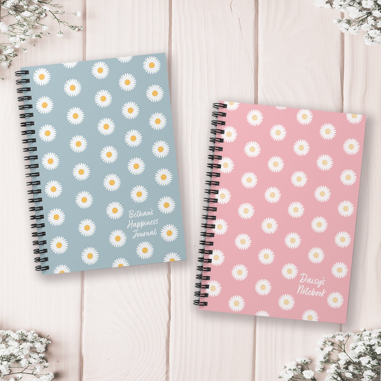 Spiral Lined Daisy Notebook UK A5 Personalised Journal With - Etsy Canada