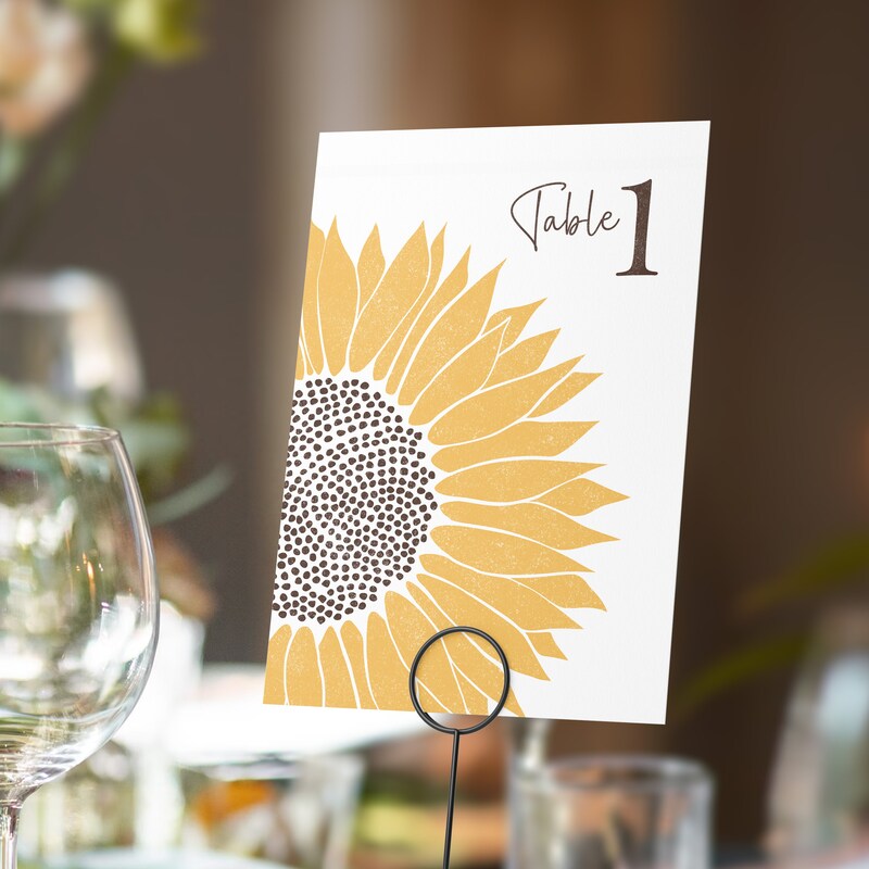 Sunflower Table Numbers - Etsy