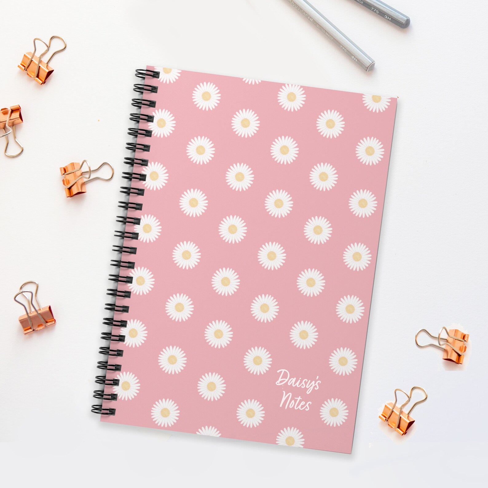 Spiral Lined Daisy Notebook UK A5 Personalised Journal With - Etsy Canada