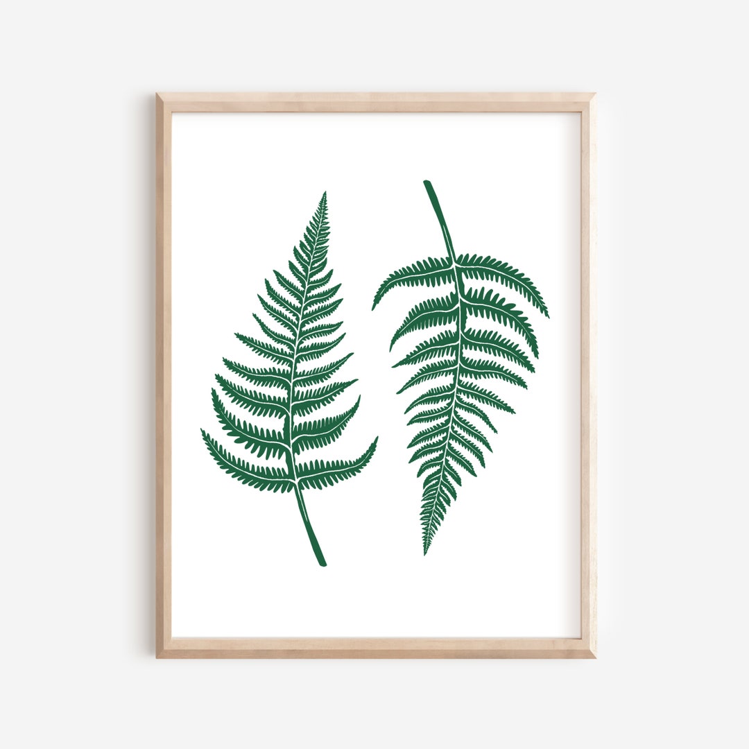 Fern Botanical Print, Modern Green Wall Decor, Minimalist Art for Home ...