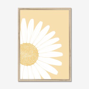 Yellow Daisy Wall Art Print, Daisy Flowers Wall Art for Girls Bedroom ...