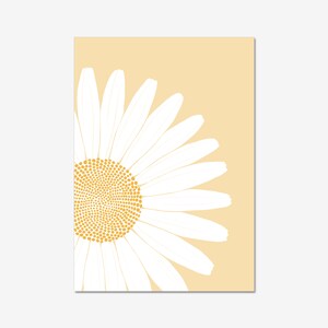 Yellow Daisy Wall Art Print, Daisy Flowers Wall Art for Girls Bedroom ...