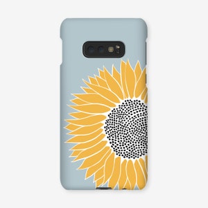 Sunflower Print on a Pastel Blue Phone Case Personalised With - Etsy