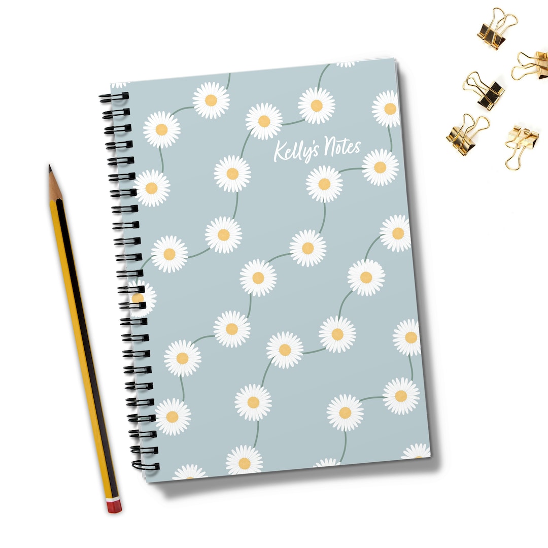 Personalised Spiral Notebook, Cute Daisy Gift, A5 Lined Journal ...