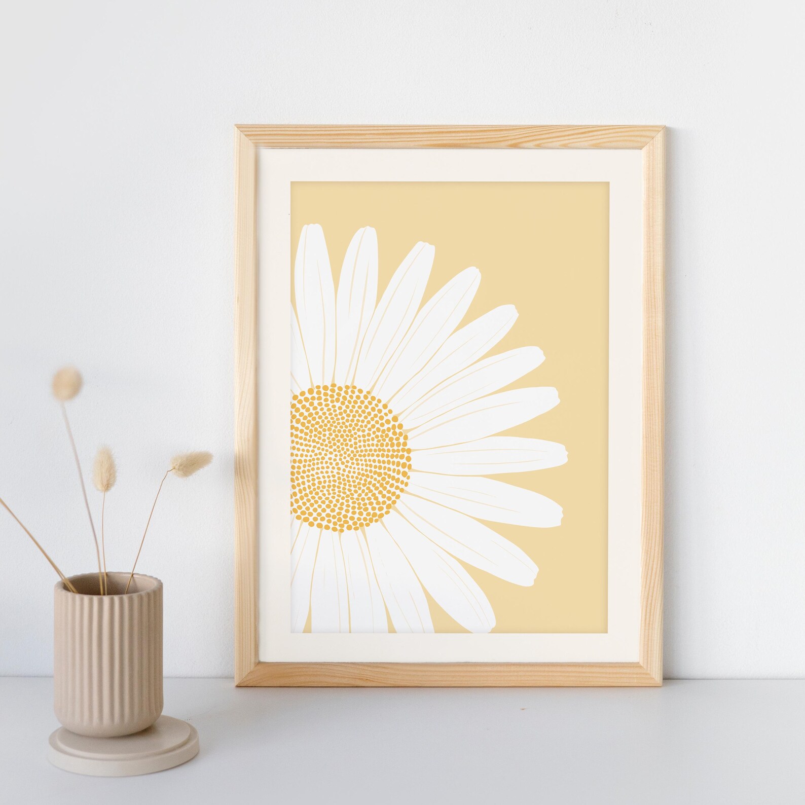 Yellow Daisy Wall Art Print, Daisy Flowers Wall Art for Girls Bedroom ...