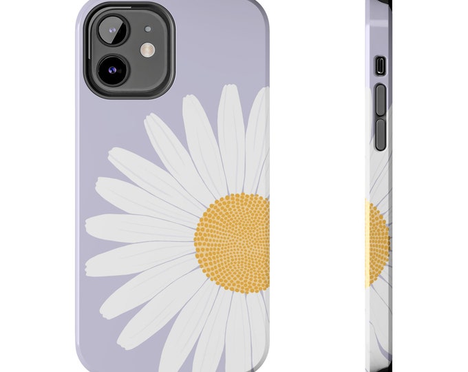 Lilac Floral Phone Case, Personalised Daisy Flower Purple Protective ...