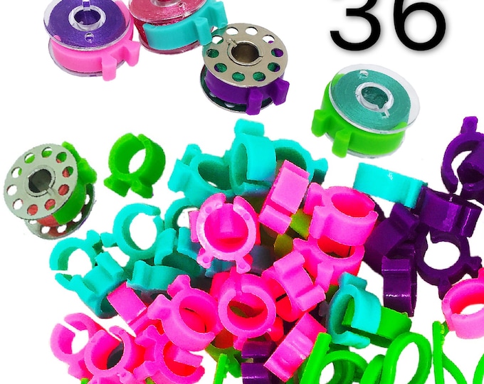 Peavytailor 36 Pcs 12 Bobbin Holder Bobbin Clip Bobbin Cover Spool ...