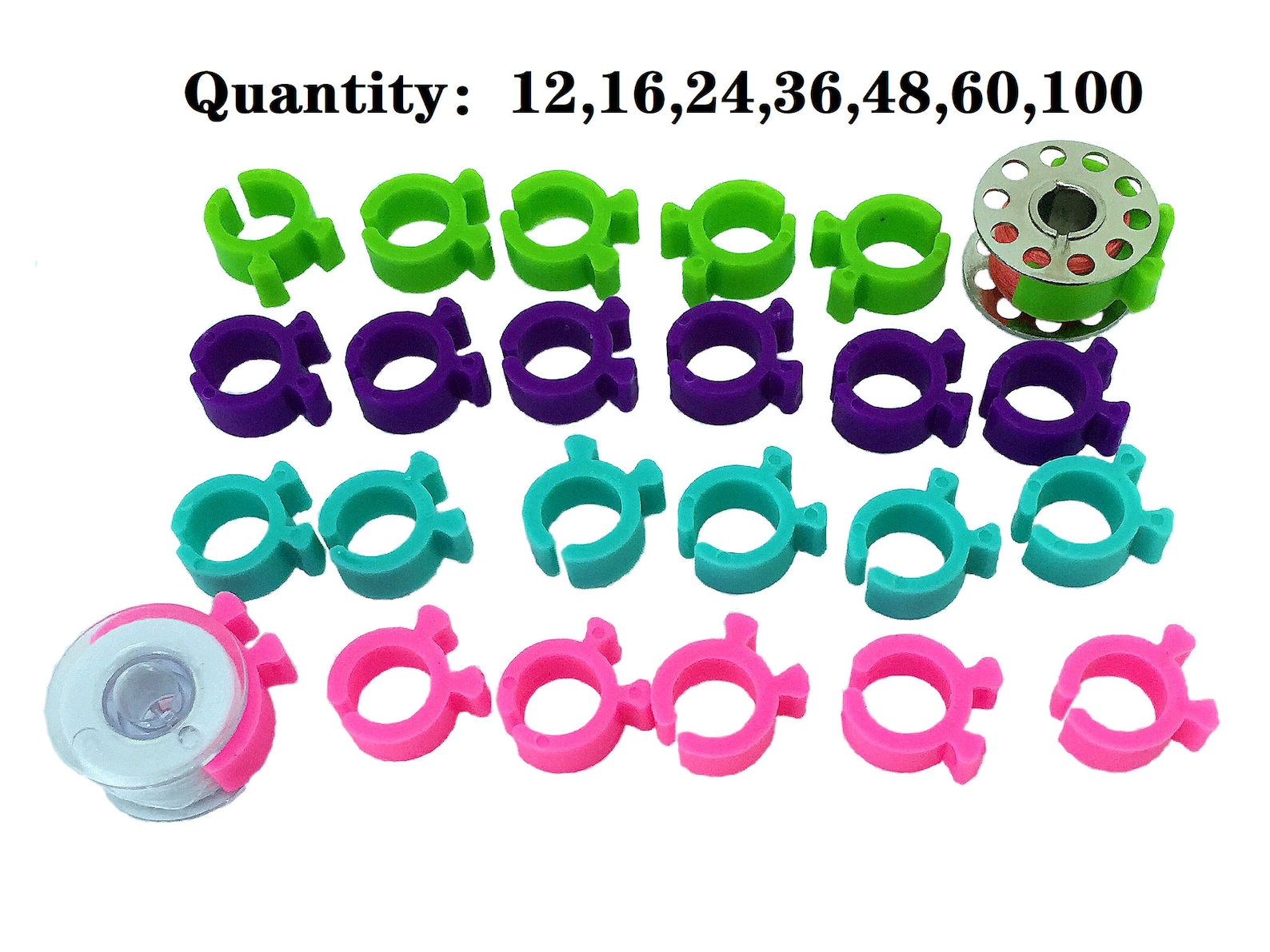 Peavytailor 36 Pcs (#12) Bobbin Holder Bobbin Clip Bobbin Cover Spool ...