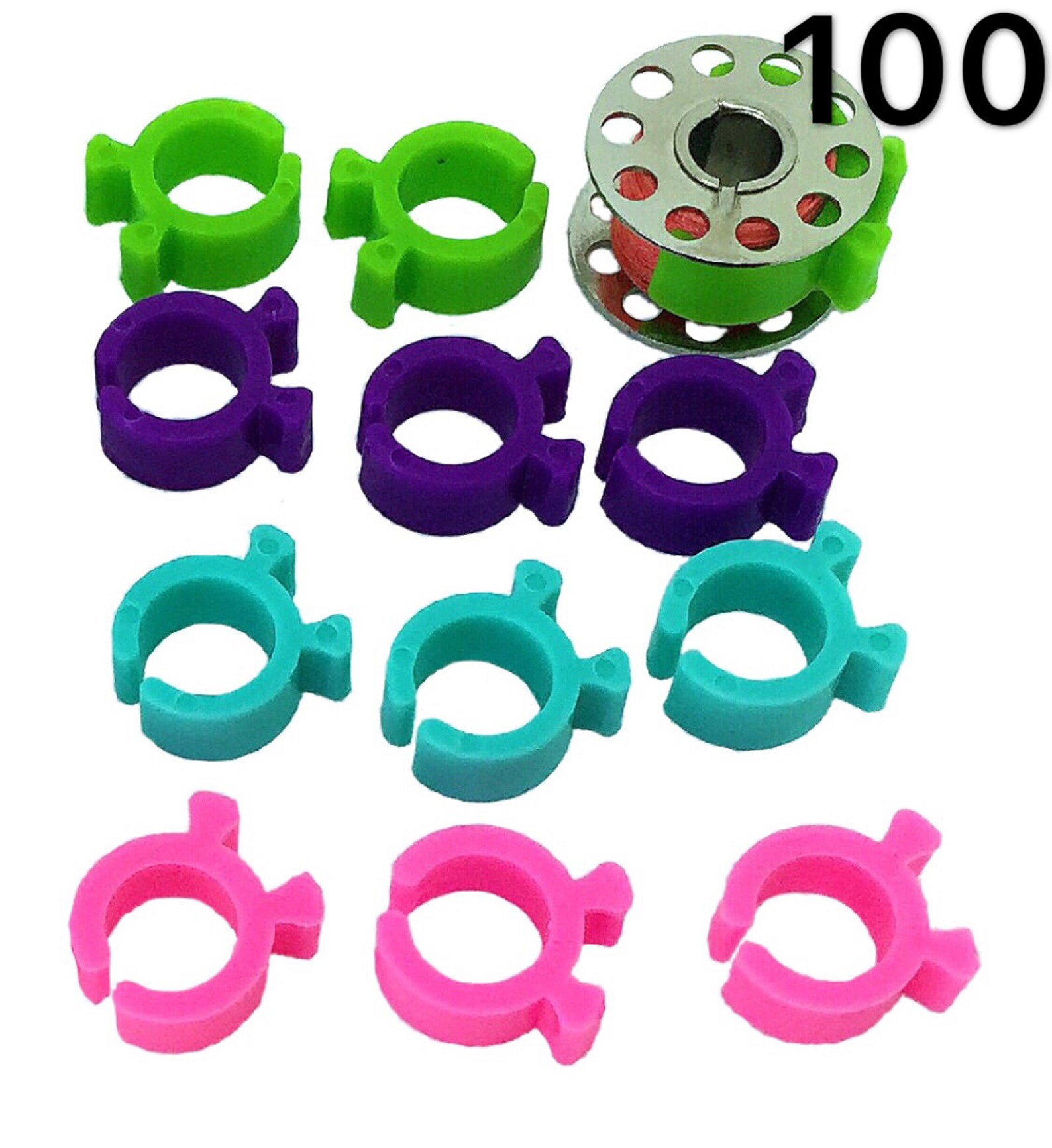 Peavytailor 100 Pcs 12 Bobbin Holder Bobbin Clip Bobbin Cover Spool ...