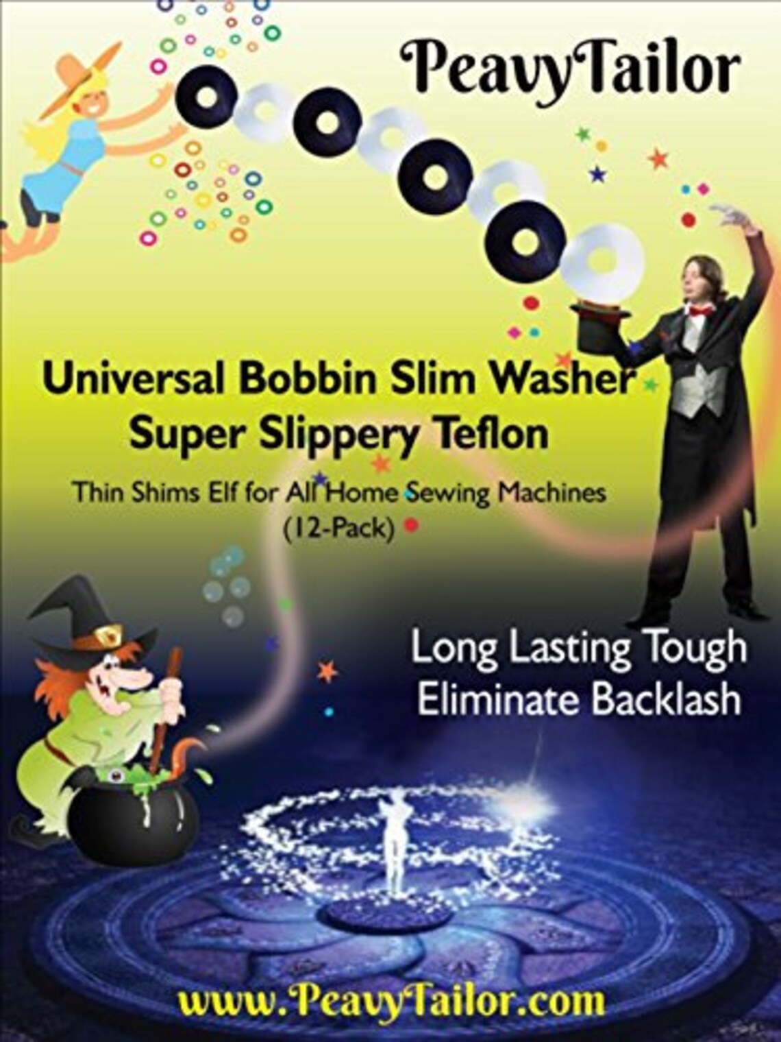 Peavytailor 12pcs Slippery Bobbin Slim Washers for All Homestyle Sewing ...