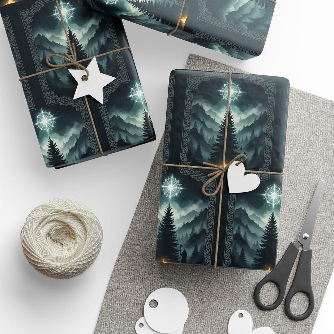 Winter Solstice Celtic Knot Pattern Wrapping Paper | Gothic Dark ...