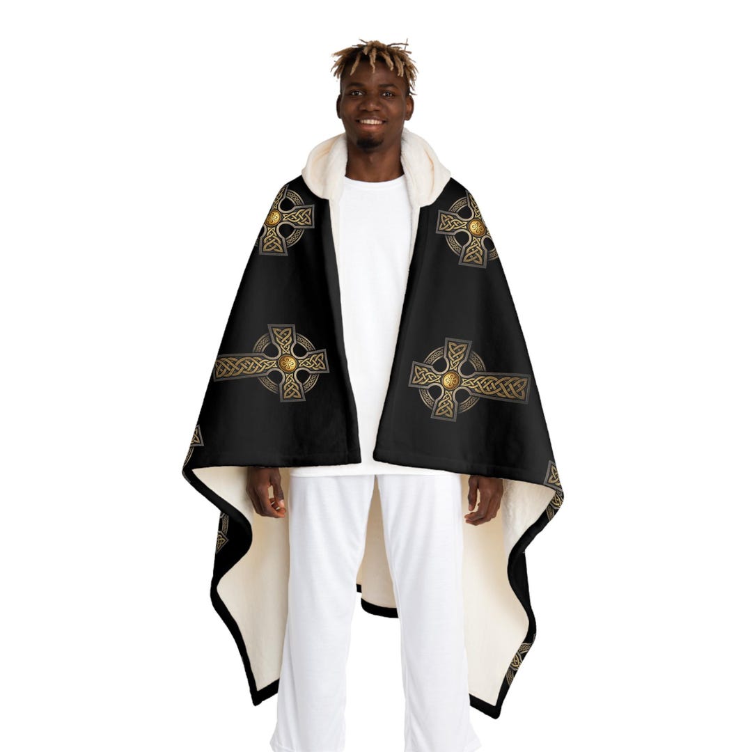 Celtic Cross Hooded Sherpa Fleece Cloak - Etsy