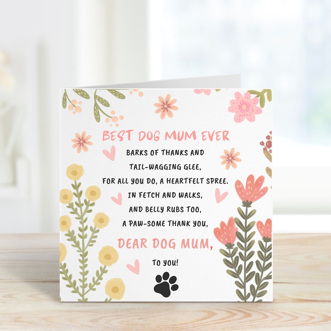 Dog Mum Birthday Card, Happy Birthday From the Dog, Thank You From the ...