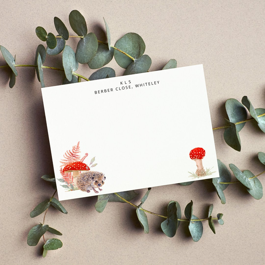 Personalised Hedgehog Notelets, Personalised Postcards, Personalised ...