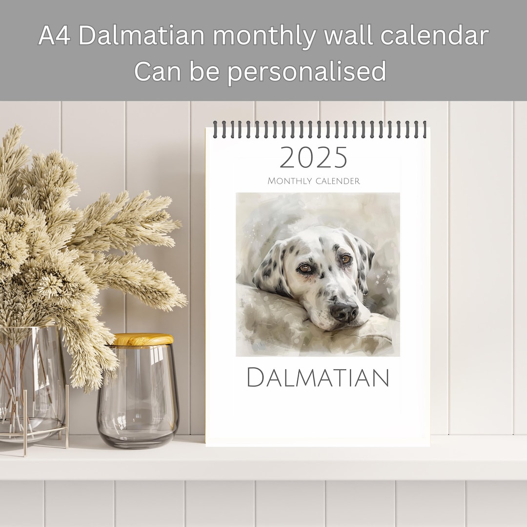 Dalmatian 2025 Monthly Wall Calendar, Can Be Personalised - Etsy