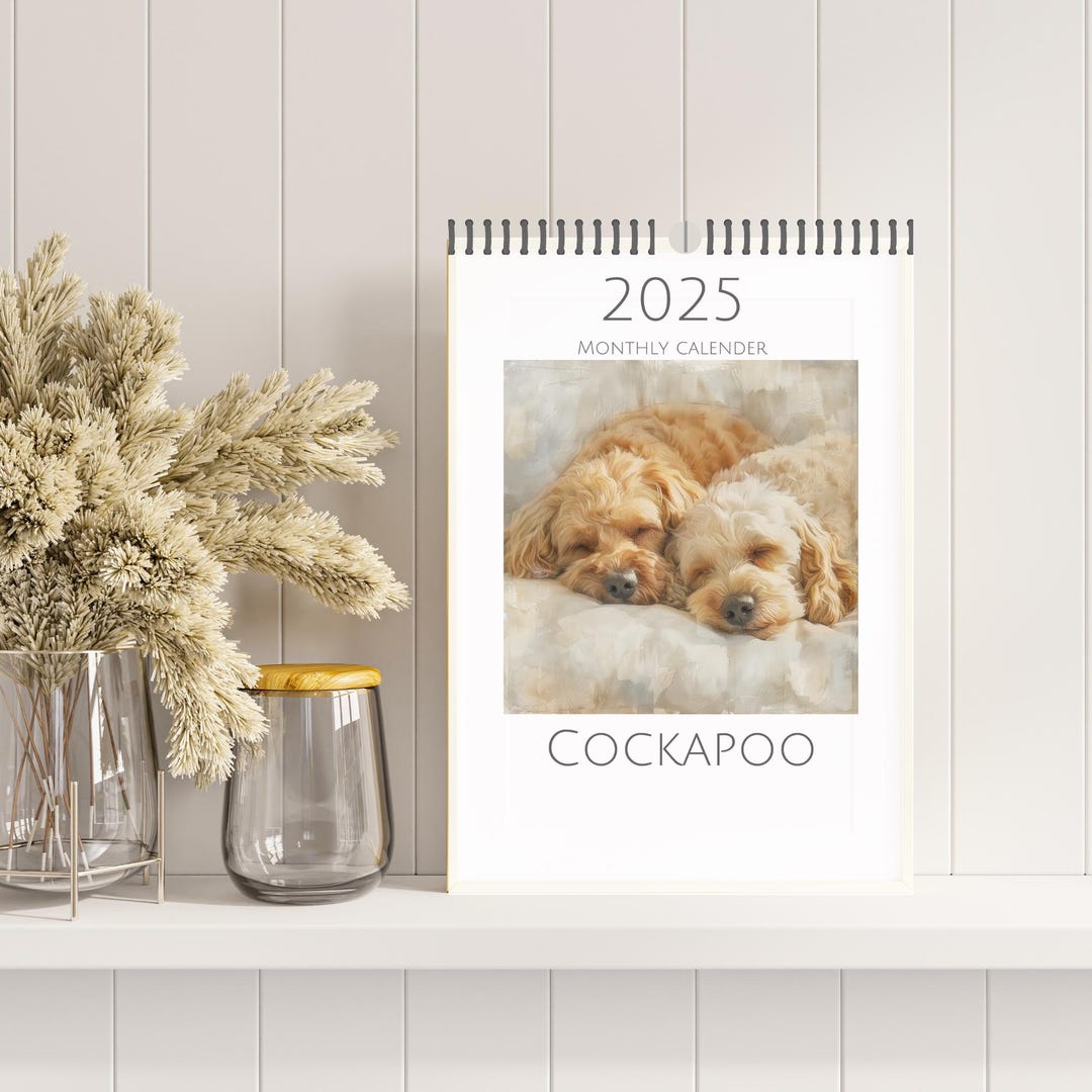 Cockapoo 2025 Monthly Wall Calendar, Can Be Personalised - Etsy UK