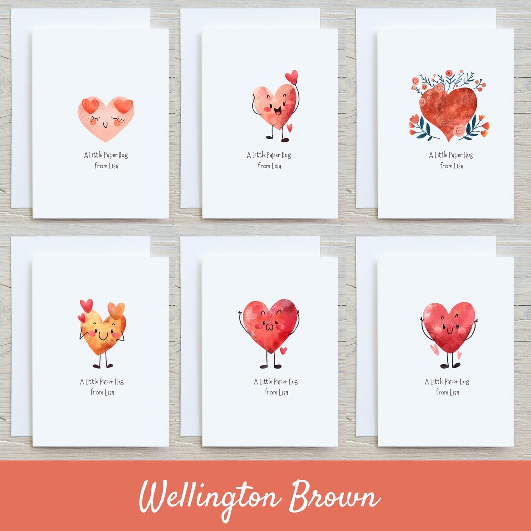 Personalised Paper Hug Cards, Custom Cards With a Hug, Hug Notelets ...