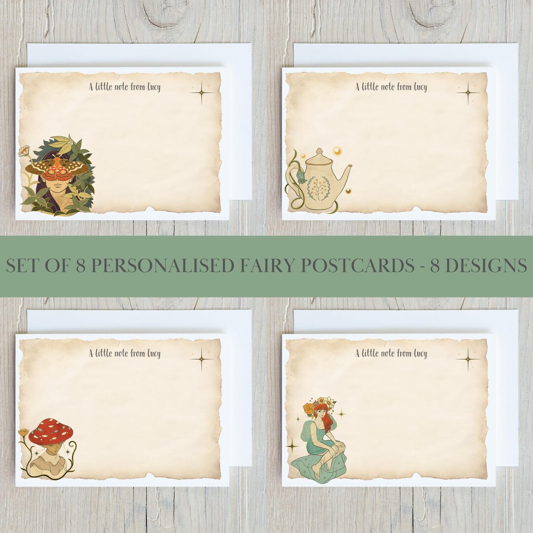 Fairy Postcard Set of 8 Fairycore Notecards Pack Fairy Cards Just to ...