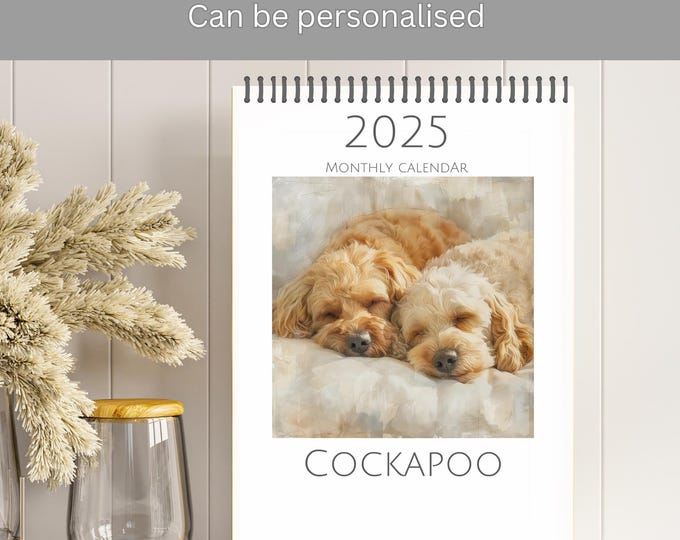 Cockapoo 2025 Calendar, 2025 Calendar, Dog Calendar, Cockapoo Gift ...